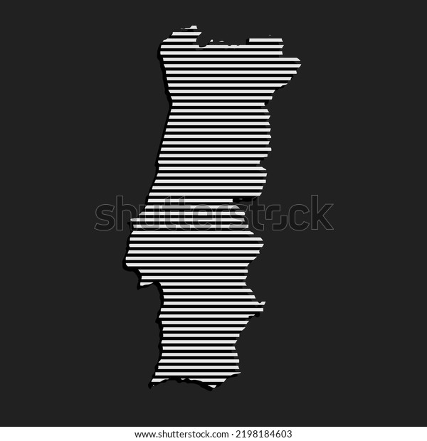 Creative Portugal Map Template Grey Horizontal Stock Vector (Royalty ...