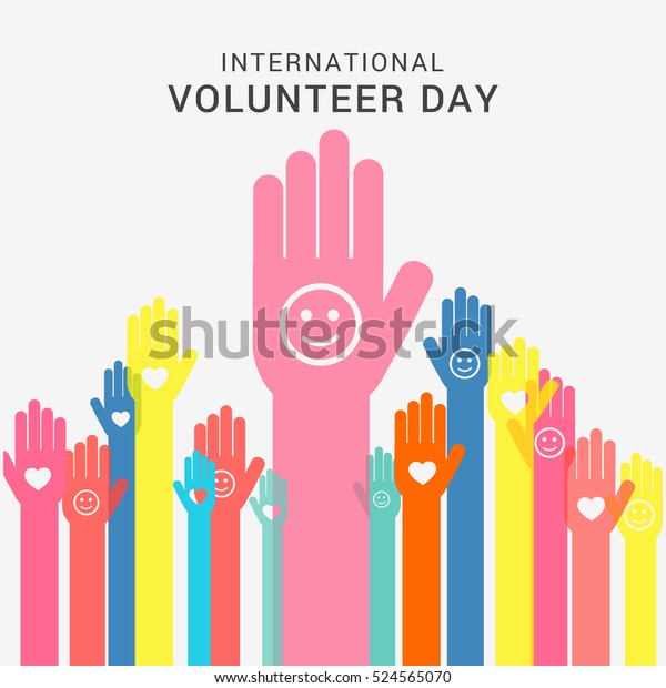 Creative Poster Banner Concept International Volunteer Stock Vector ...