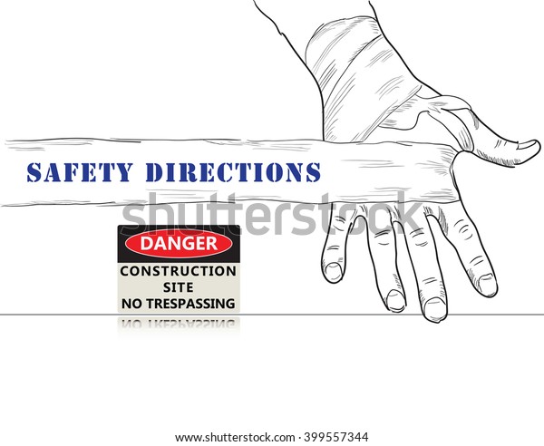 Creative Poster Safety Directions Safety Sign Stock Vector (Royalty ...