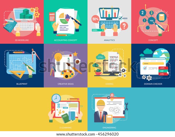 Creative Process Conceptual Design Set Great Stock Vector (Royalty Free ...