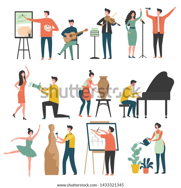 Creative Profession Stylized Characters Creative Peoples Stock Vector ...