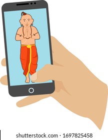 Creative Professional Design Panditji On Smart Stock Vector (Royalty ...