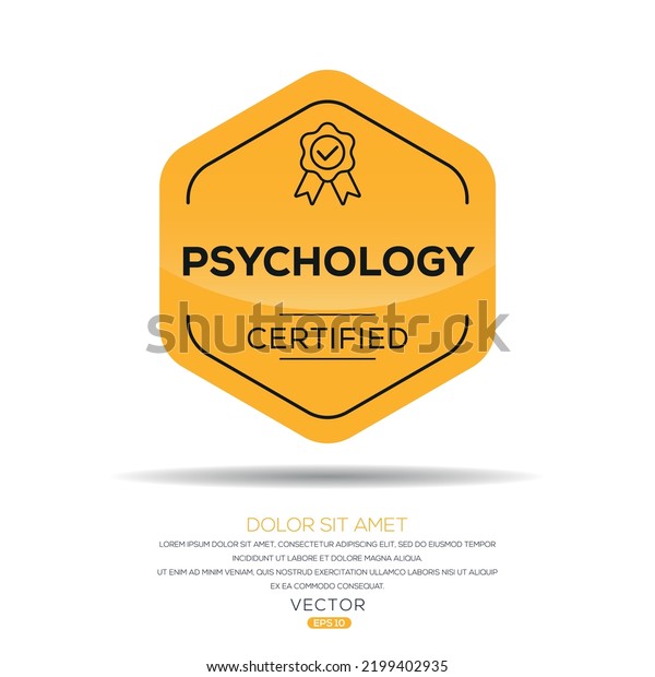 Creative Psychology Certified Badge Vector Illustration Stock Vector ...