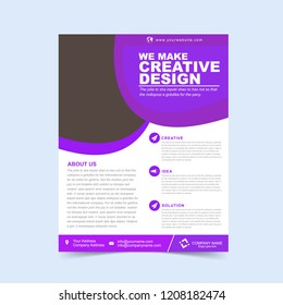Creative Purple Flyer Design Template Vector Stock Vector (Royalty Free ...