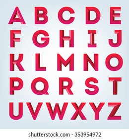 Creative Red 3d Alphabet Set Beautiful Stock Vector (Royalty Free ...