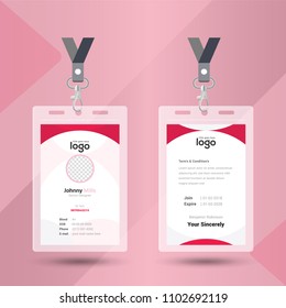 Creative Red Color Id Card Vector Stock Vector (Royalty Free ...