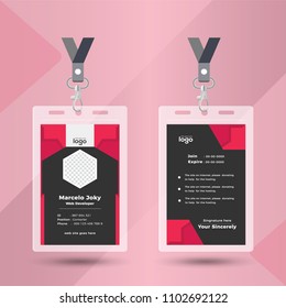 Creative Red Color Id Card Vector Stock Vector (Royalty Free ...