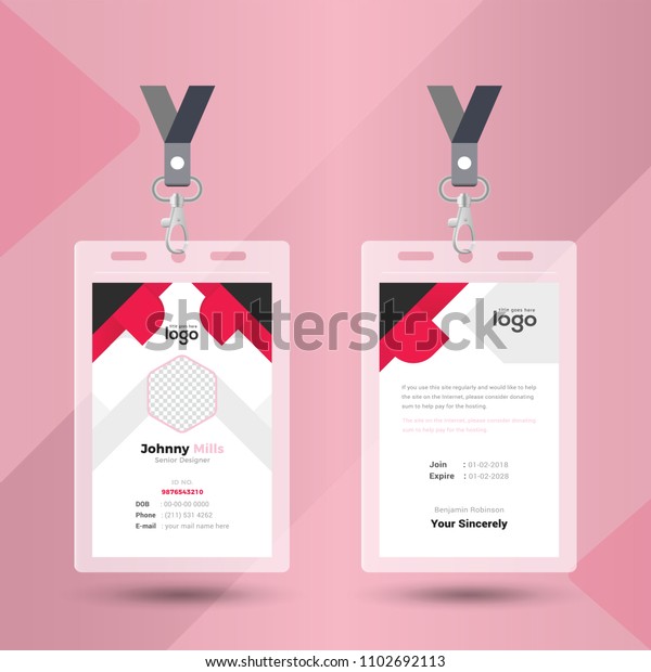 Creative Red Color Id Card Vector Stock Vector (Royalty Free ...