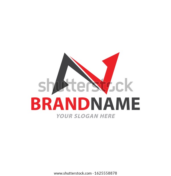 Creative Red Gray Letter N Vector Stock Vector (Royalty Free ...