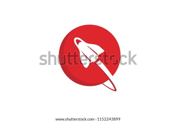 Creative Red Rocket Planet Logo Symbol Stock Vector (Royalty Free ...