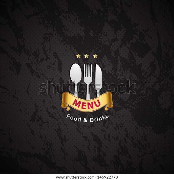 Creative Restaurant Menu Cover Black Ground Stock Vector (Royalty Free ...