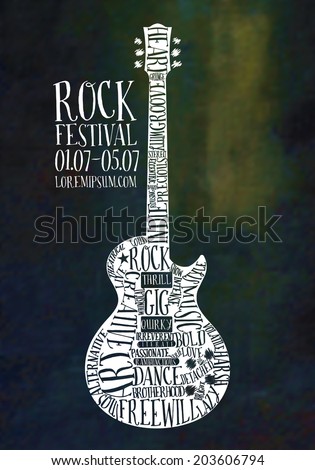 Creative Rock Music Poster Template Electric Stok Vektör (Telifsiz ...