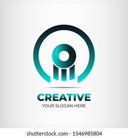 Creative Round Logo Blue Color Elegant Stock Vector (Royalty Free ...
