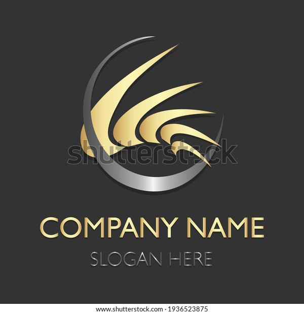 Creative Shape Silver Gold Logo Your Stock Vector (Royalty Free ...