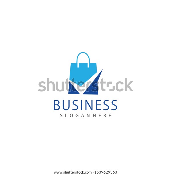 Creative Shop Bag Check Logo Design Stock Vector (Royalty Free ...