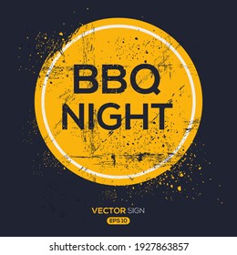 Creative Sign Bbq Night Design Vector Stock Vector (Royalty Free ...
