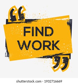 Creative Sign Find Work Design Vector Stock Vector (Royalty Free ...