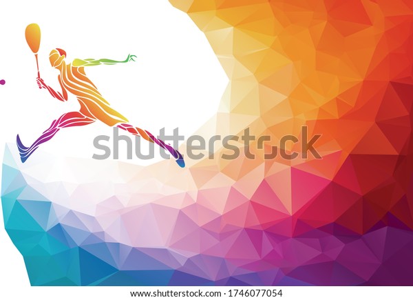 Creative Silhouette Squash Player Racquet Sport Stock Vector (Royalty ...