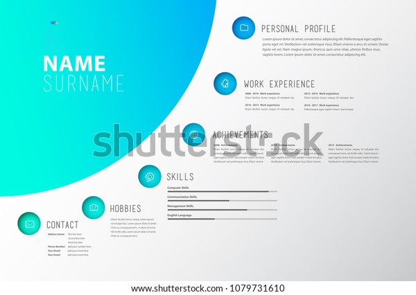 Creative Simple Cv Template Colorful Circles Stock Vector (Royalty Free ...