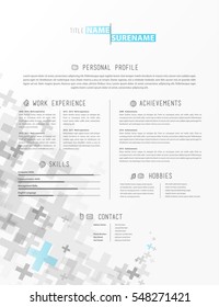 Creative Simple Cv Template Grey Plus Stock Vector (Royalty Free ...