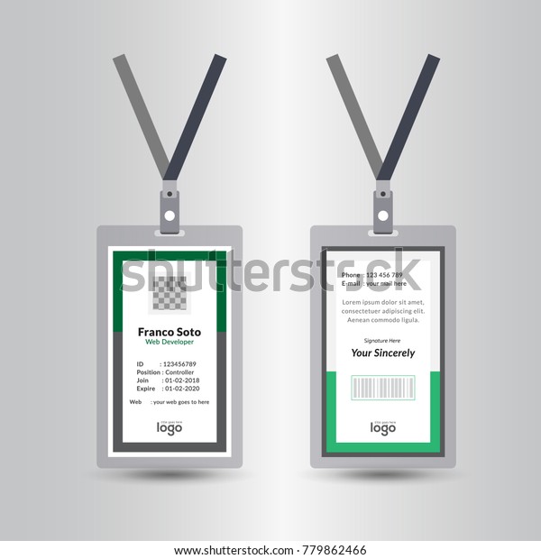Creative Simple Green Id Card Design Stock Vector (Royalty Free ...
