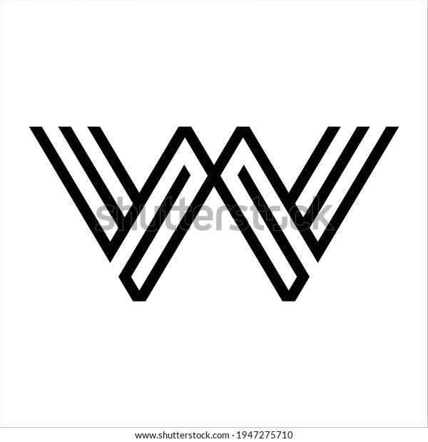 Creative Simple Outline Letter W Logo Stock Vector (Royalty Free ...