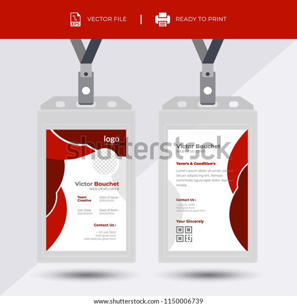 Creative Simple Red Black Id Card Stock Vector (Royalty Free ...