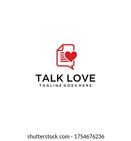 Creative Simple Talk Love Logo Design Stock Vector (Royalty Free ...