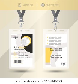 Creative Simple Yellow Black Id Card Stock Vector (Royalty Free) 1105846532