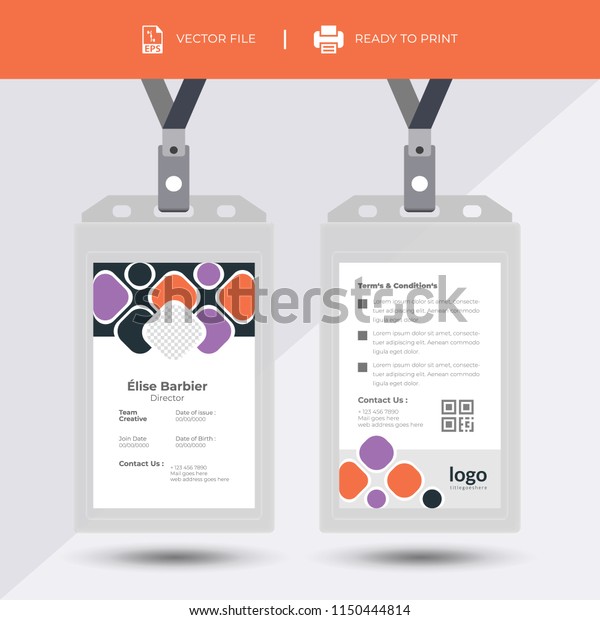 Creative Simple Yellow Black Id Card Stock Vector (Royalty Free) 1150444814