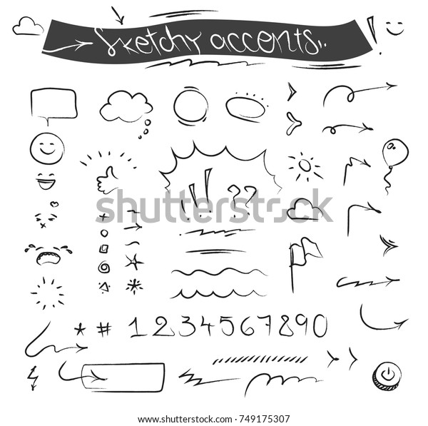 Creative Sketchy Accents Symbols Vector Set Stock Vector (Royalty Free ...