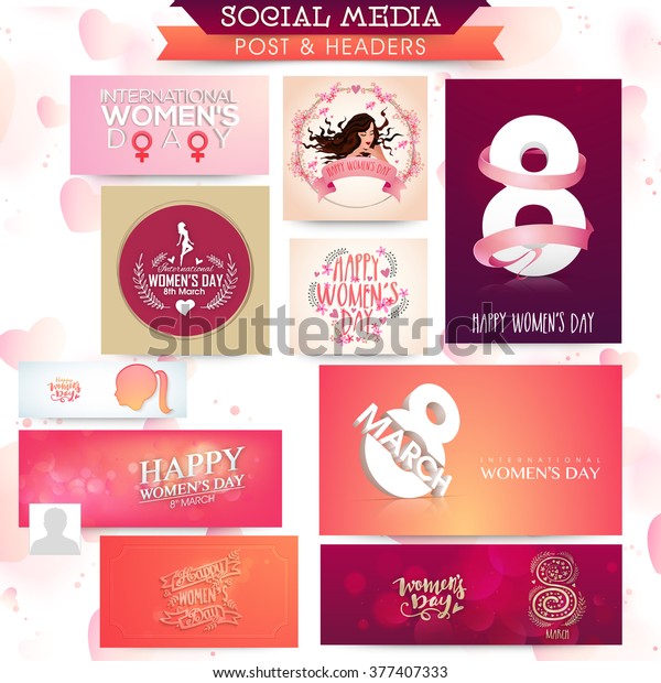 Creative Social Media Post Header Set Stock Vector (Royalty Free ...