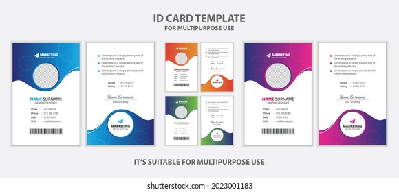 Creative Standard Id Card Template Stock Vector (Royalty Free ...