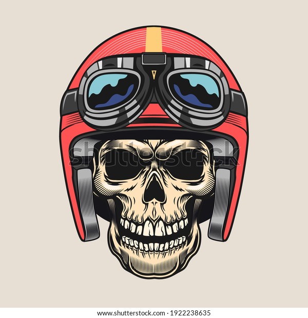 Creative Sticker Skull Speed Racer Colorful Stock Vector (Royalty Free ...