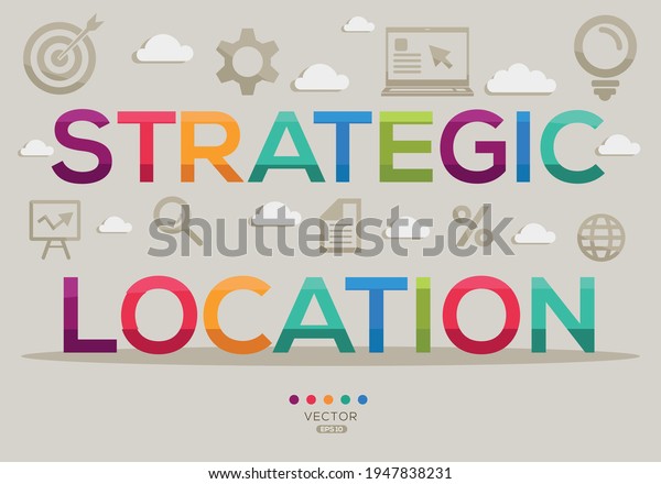 Creative Strategic Location Banner Word Icon Stock Vector (Royalty Free ...