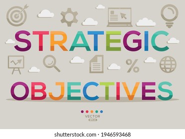 Creative Strategic Objectives Banner Word Icon Stock Vector (Royalty ...