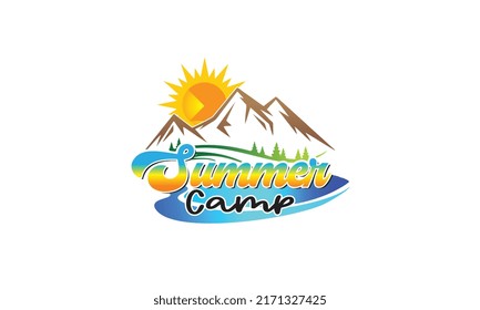 Creative Summer Camp Logo Design Stock Vector (Royalty Free) 2171327425 ...