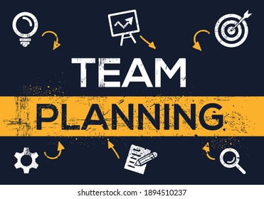 Creative Team Planning Banner Word Icon Stock Vector (Royalty Free ...