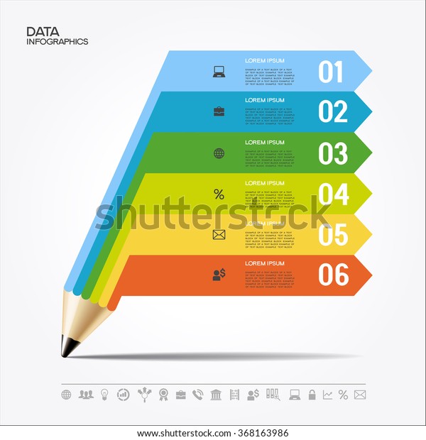 Creative Template Pencil Infographics File Saved 库存矢量图（免版税）368163986 ...