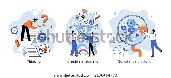 Creative Thinking People Different Mental Mindset Stock Vector (Royalty ...
