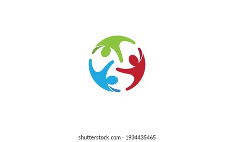 Creative Three People Logo Design Illustration Stock Vector (Royalty ...