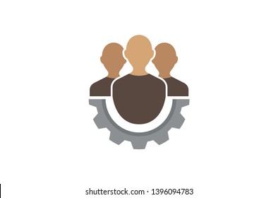 Creative Three People Team Gear Logo Stock Vector (Royalty Free ...