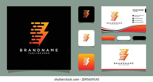 Creative Thunder Concept Logo Design Template Stock Vector (Royalty ...