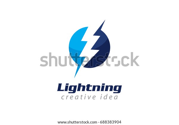 Creative Thunder Concept Logo Design Template Stock Vector (Royalty ...