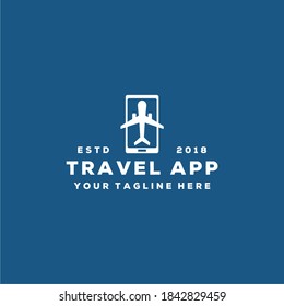Creative Travel App Logo Design Stock Vector (Royalty Free) 1842829459 ...