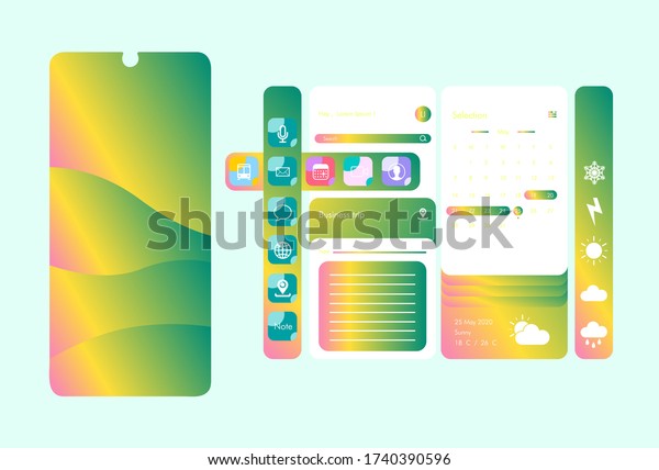 Creative Ui Ux Gui Screens Mobile Stock Vector (Royalty Free ...
