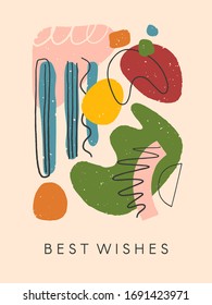 Creative Universal Artistic Card Best Wishesmodern Stock Vector ...