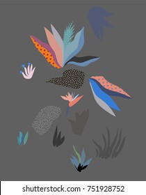 Creative Universal Floral Header Tropical Style Stock Vector (Royalty ...