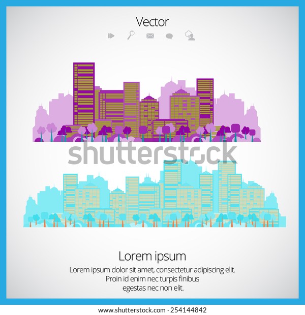 Creative Urban Landscape Stock Vector (Royalty Free) 254144842 ...