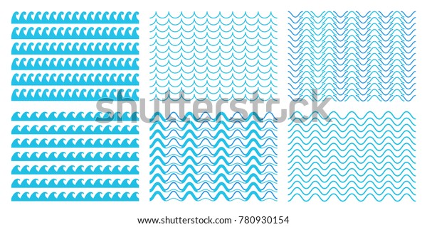 Creative Vector Illustration Blue Sea Line Stock Vector (Royalty Free ...